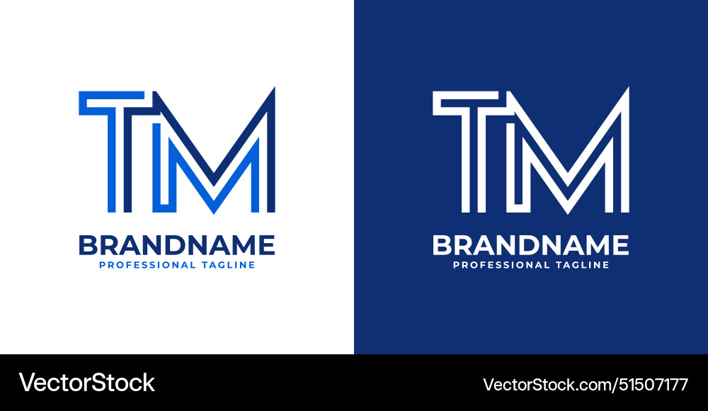 Letters tm line monogram logo suitable Royalty Free Vector