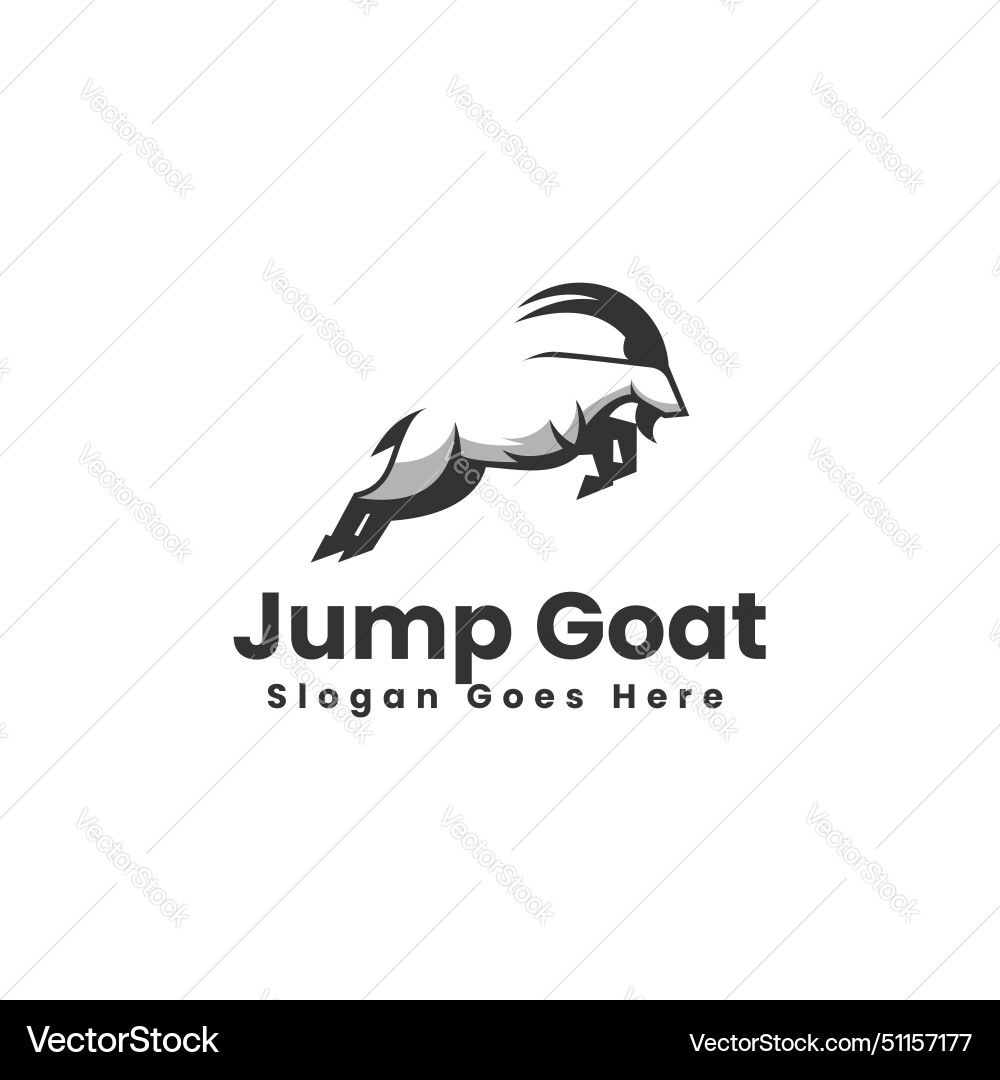 Logo jump goat silhouette style Royalty Free Vector Image