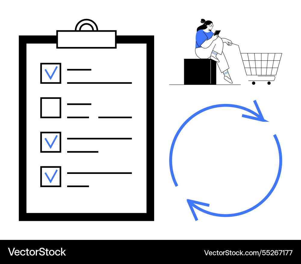 Organized productivity strategies with checklist Vector Image