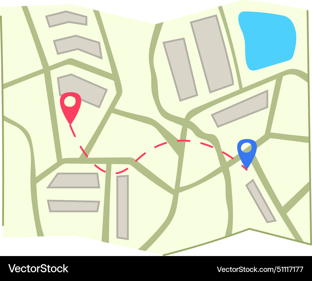 Route map cartoon Royalty Free Vector Image - VectorStock