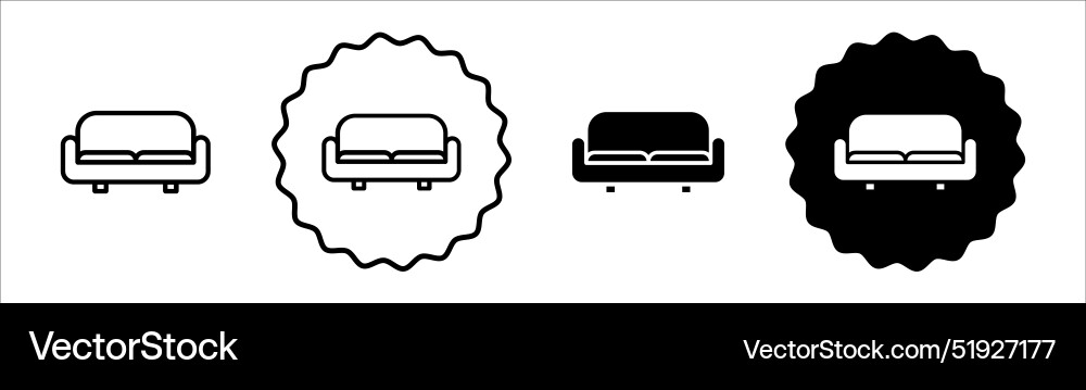 Sofa icon symbol set collection sofa simple sign Vector Image