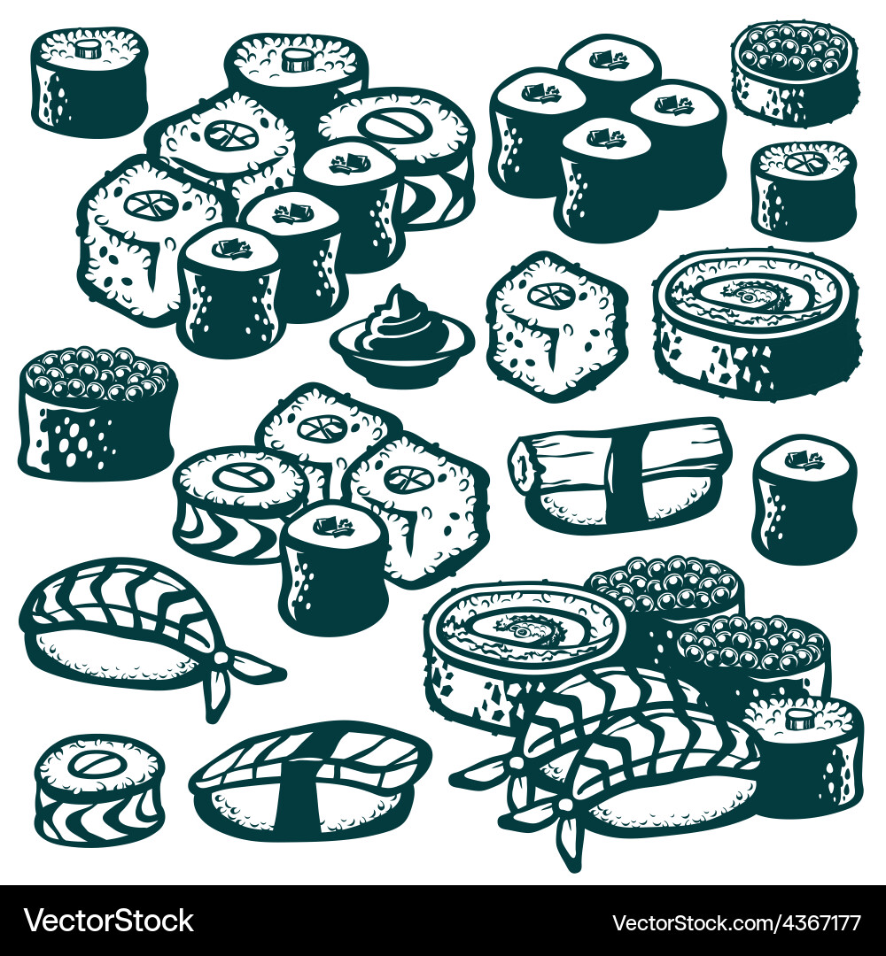 Sushi Royalty Free Vector Image - VectorStock
