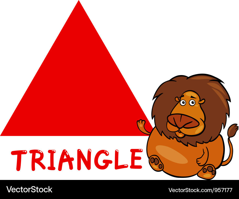 Triangle shape with cartoon lion Royalty Free Vector Image
