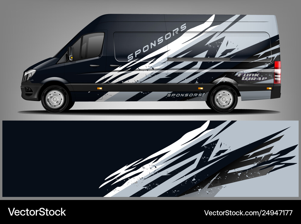 Van Wrap Graphics & Decal Royalty Free Vector Image
