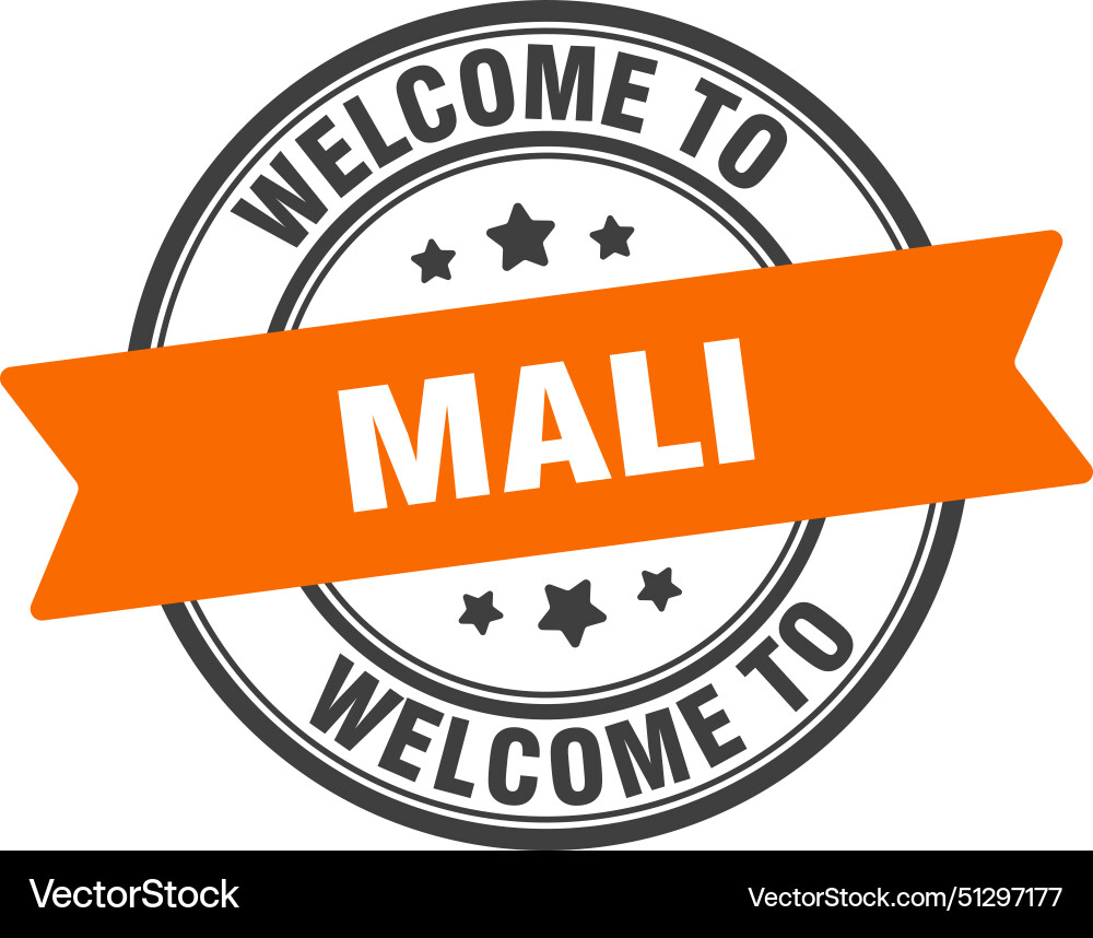 Welcome to mali stamp mali round sign Royalty Free Vector