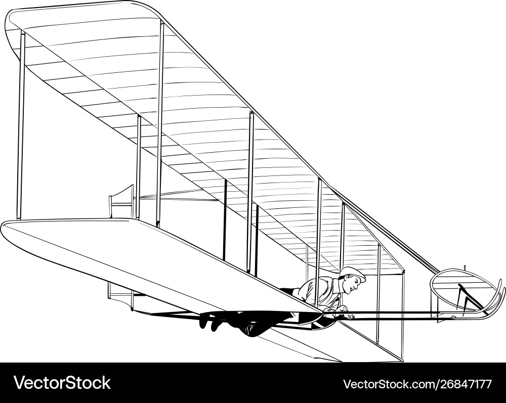 Wright brothers first flight Royalty Free Vector Image