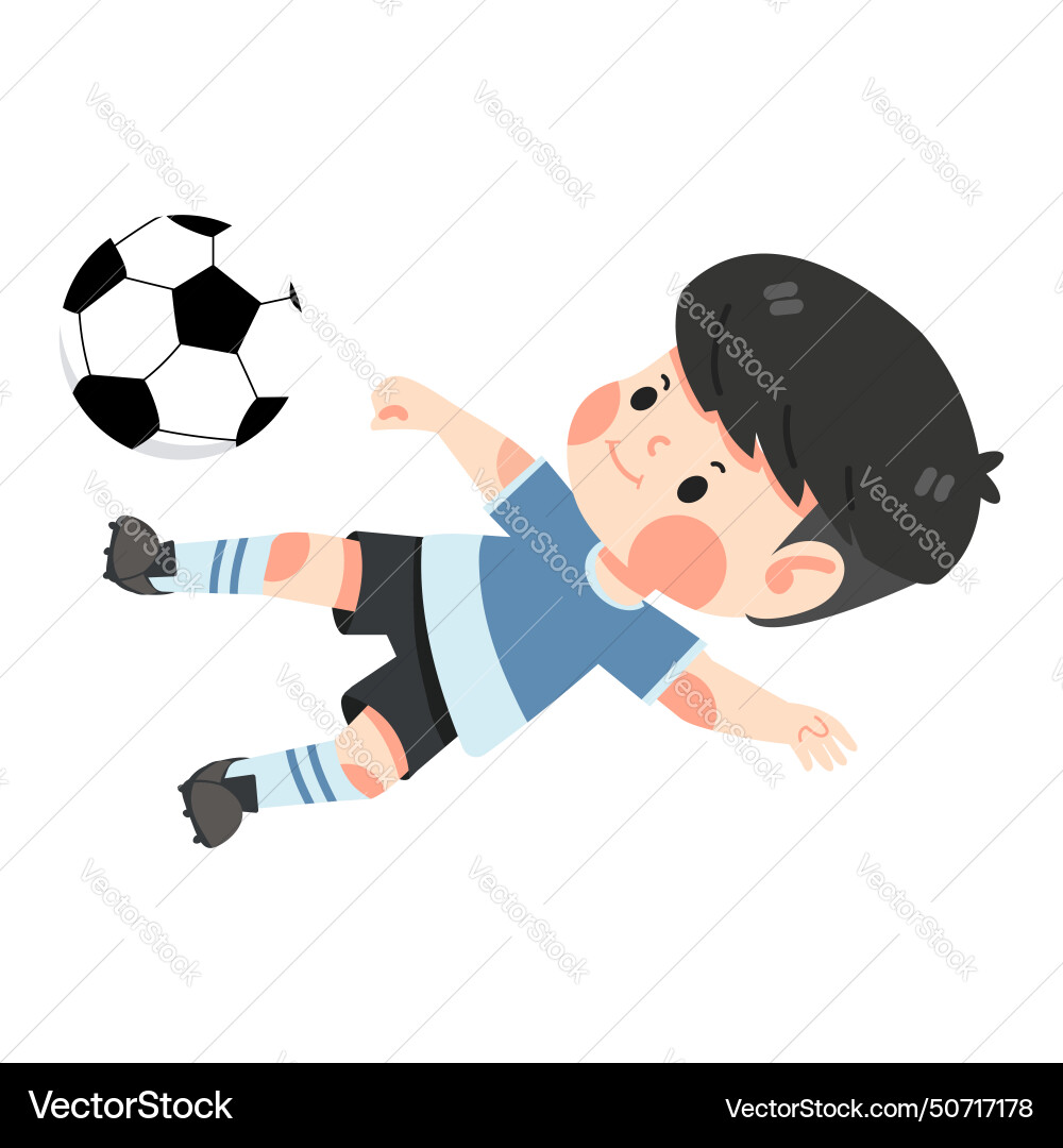 Child kid boy playing football Royalty Free Vector Image