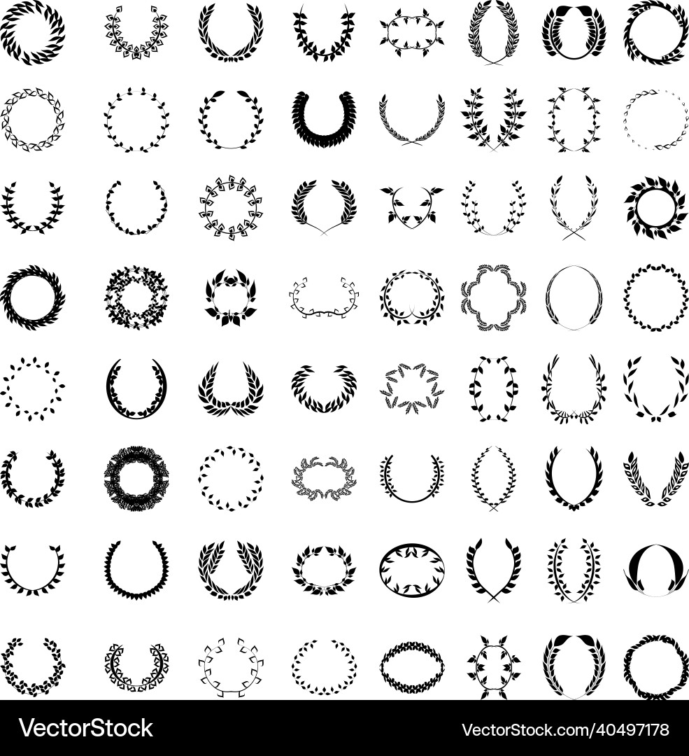 Collection of leafy frames Royalty Free Vector Image