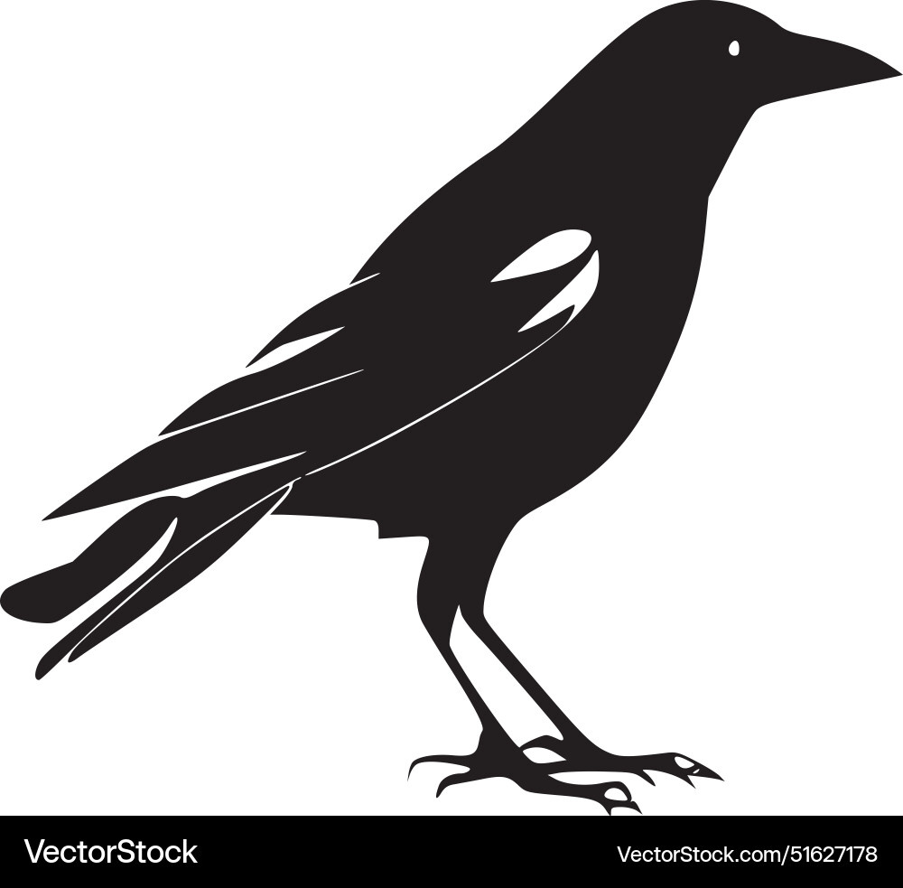 Crow - black and white isolated icon Royalty Free Vector