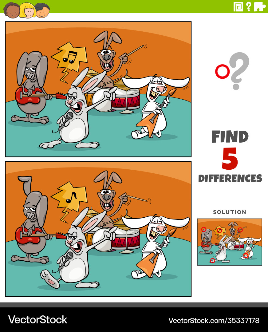Differences educational task for kids Royalty Free Vector