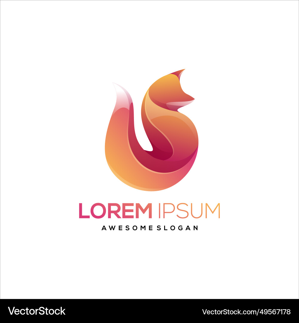 Fox logo colorful abstract Royalty Free Vector Image