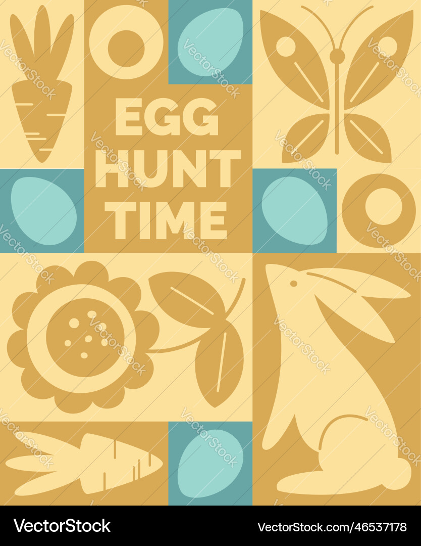 Happy easter or spring themed motifs poster Vector Image