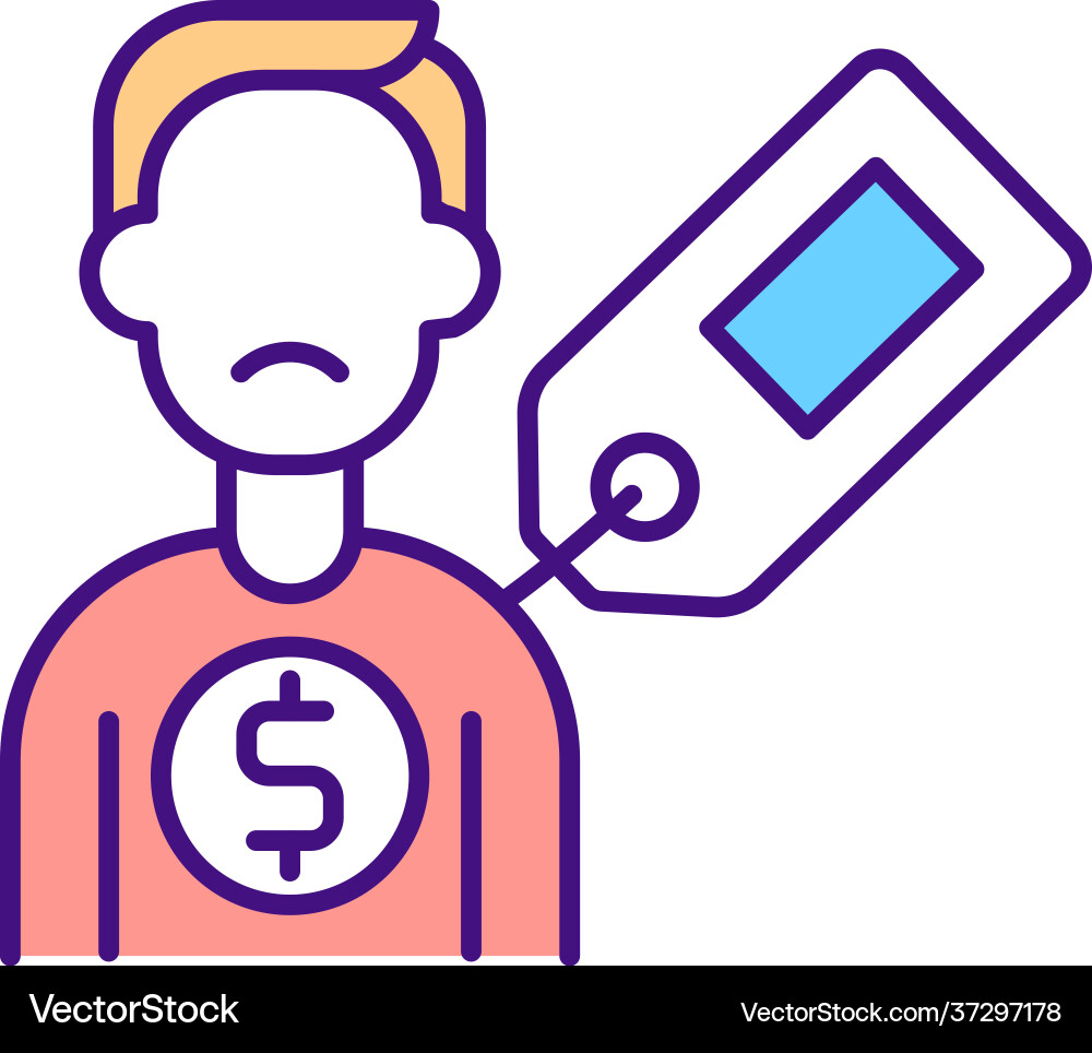 Human trafficking rgb color icon Royalty Free Vector Image