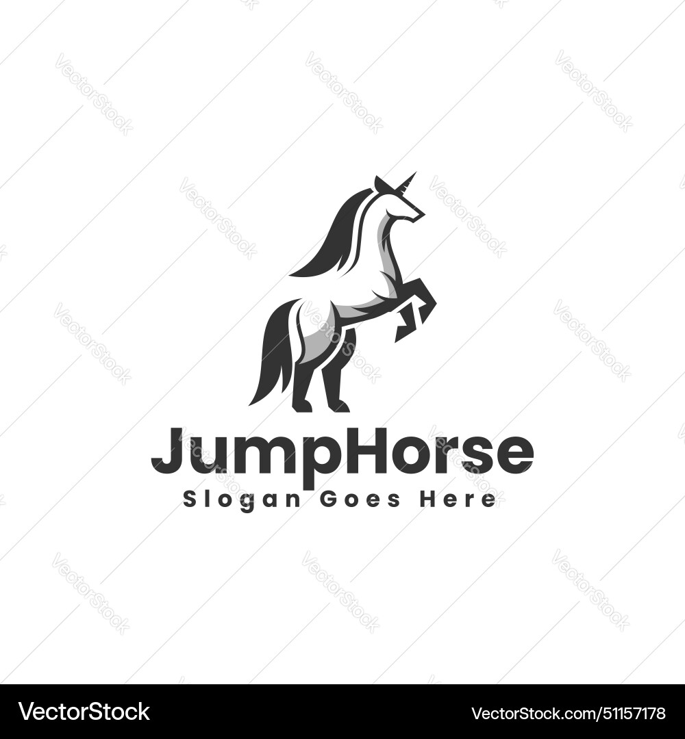 Logo jump horse silhouette style Royalty Free Vector Image