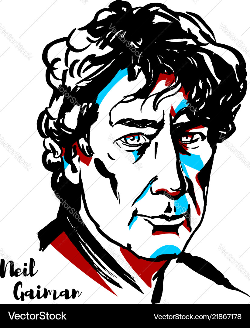 Neil gaiman Royalty Free Vector Image - VectorStock