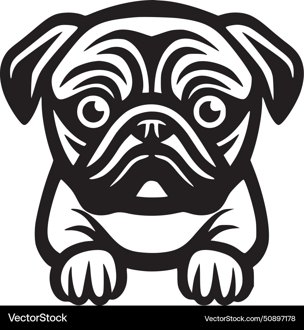 Pug - minimalist and simple silhouette Royalty Free Vector