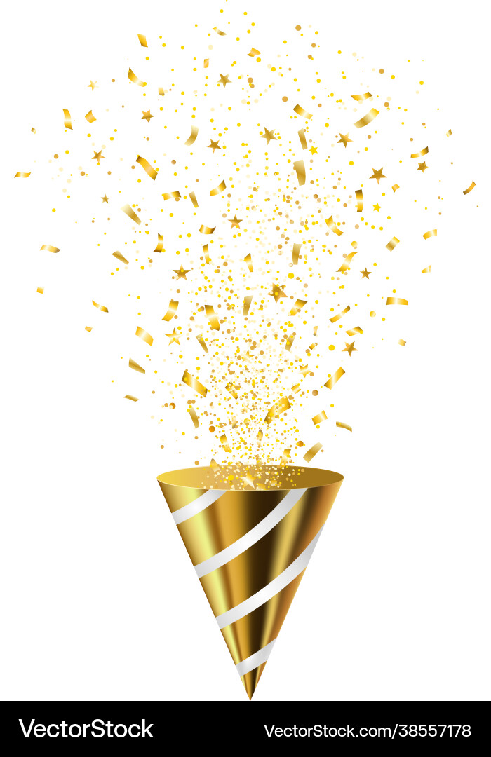 Realistic party popper Royalty Free Vector Image