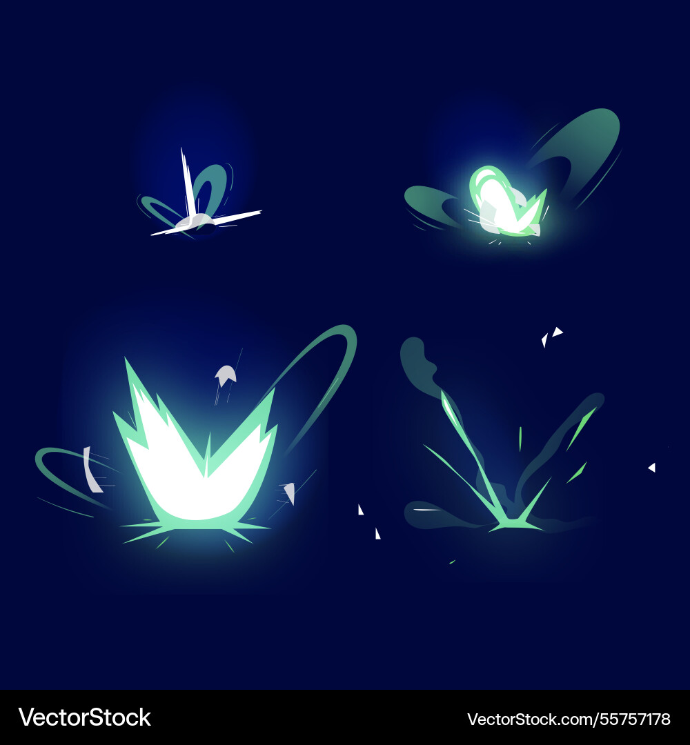 Set of bomb explosion effects Royalty Free Vector Image