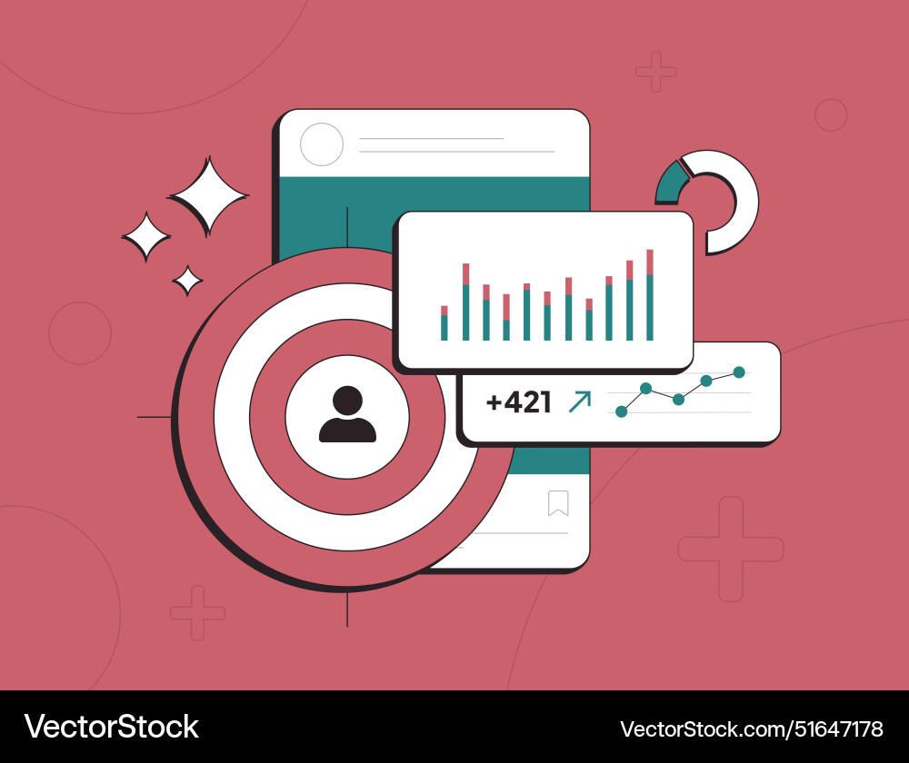 Social media engagement - increased followers Vector Image