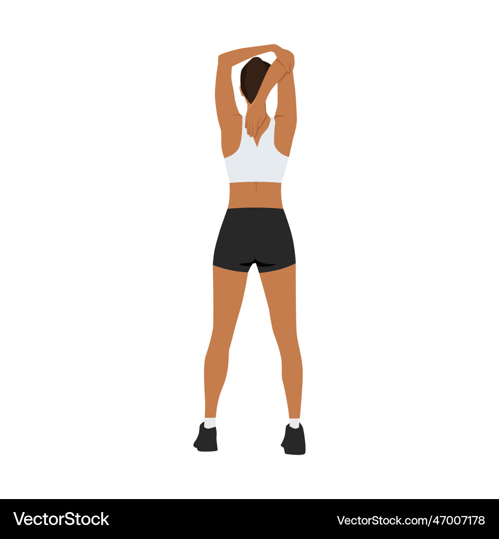 Woman Overhead Triceps Stretch Royalty Free Vector Image