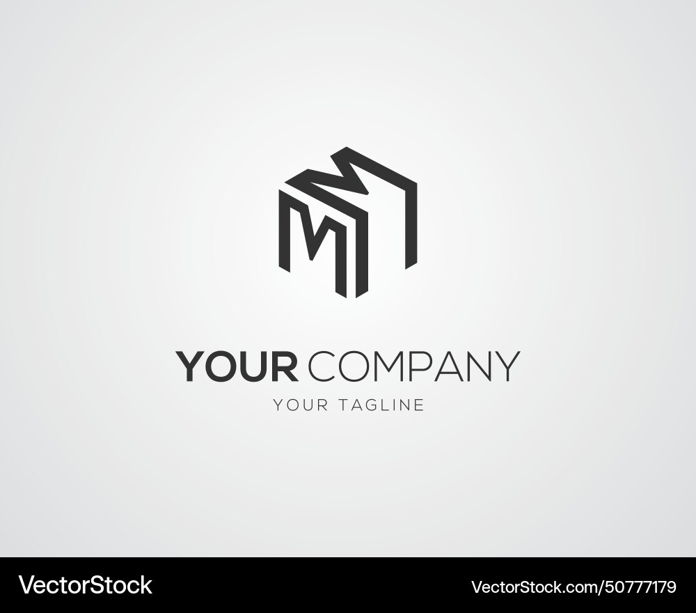 Abstract letter mm logo design Royalty Free Vector Image