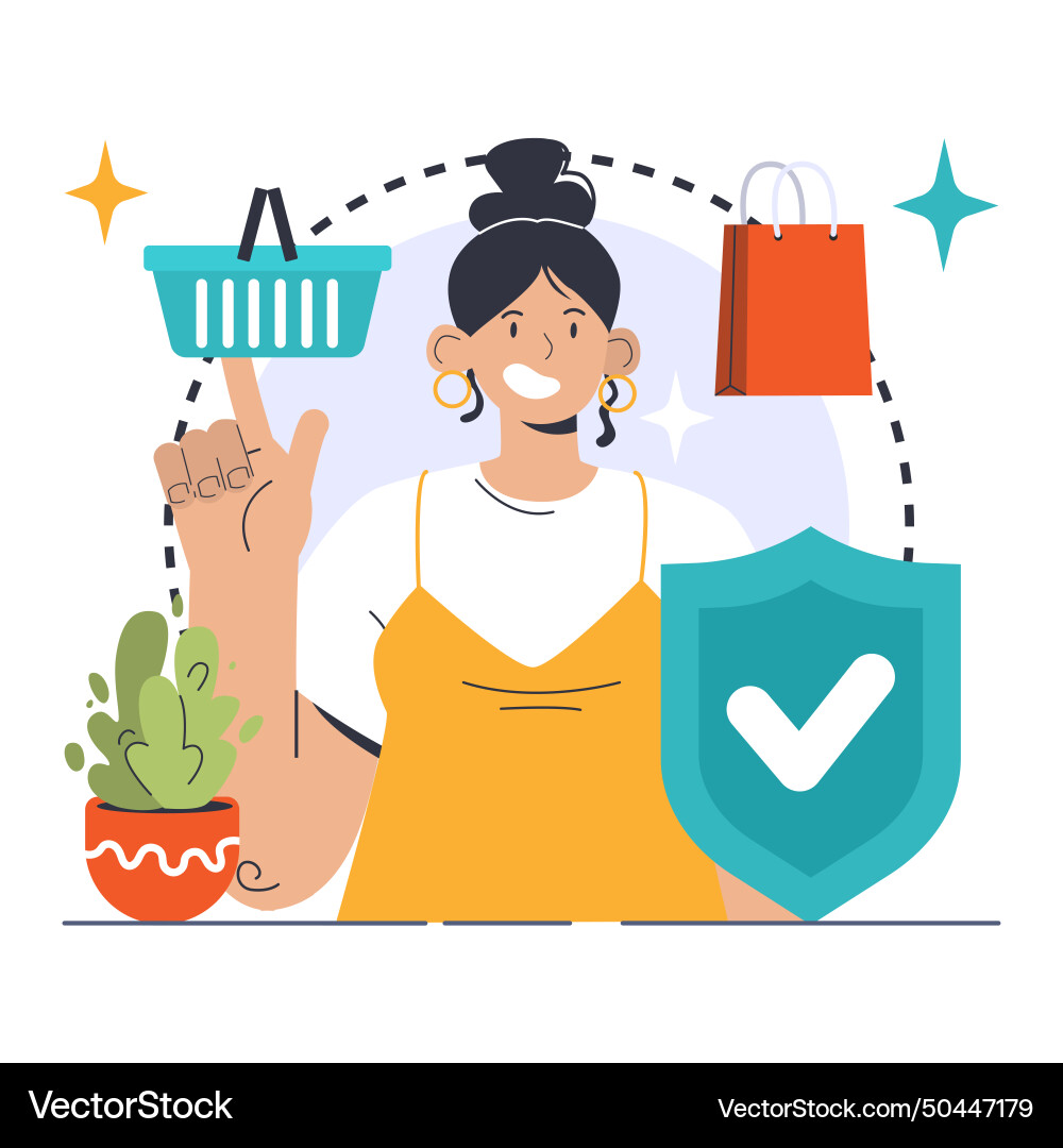 Consumerism in action flat Royalty Free Vector Image