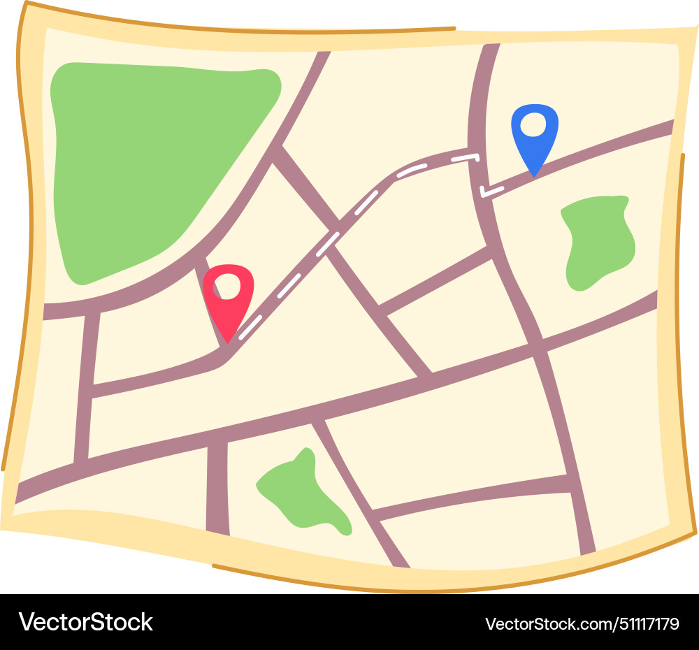 Destination map cartoon Royalty Free Vector Image