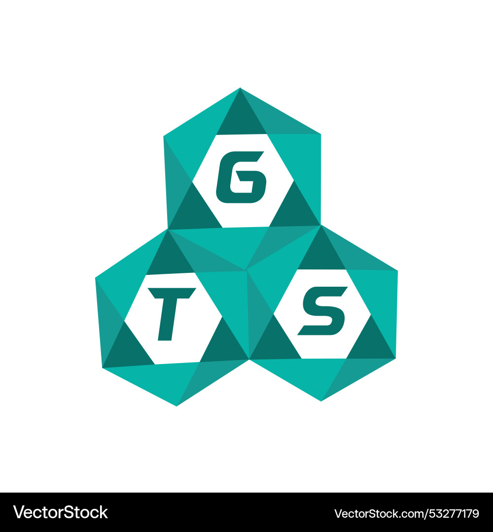 Gts creative minimalist letter logo unique Vector Image