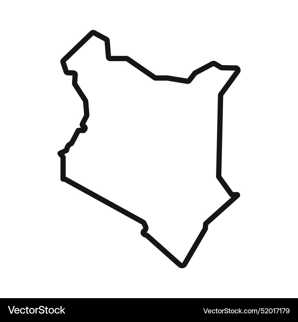 Kenya map icon black line art Royalty Free Vector Image