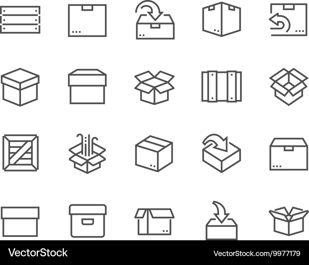 Line box icons Royalty Free Vector Image - VectorStock