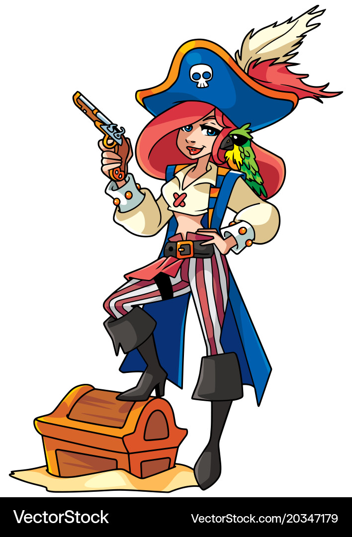 Pirate girl Royalty Free Vector Image - VectorStock