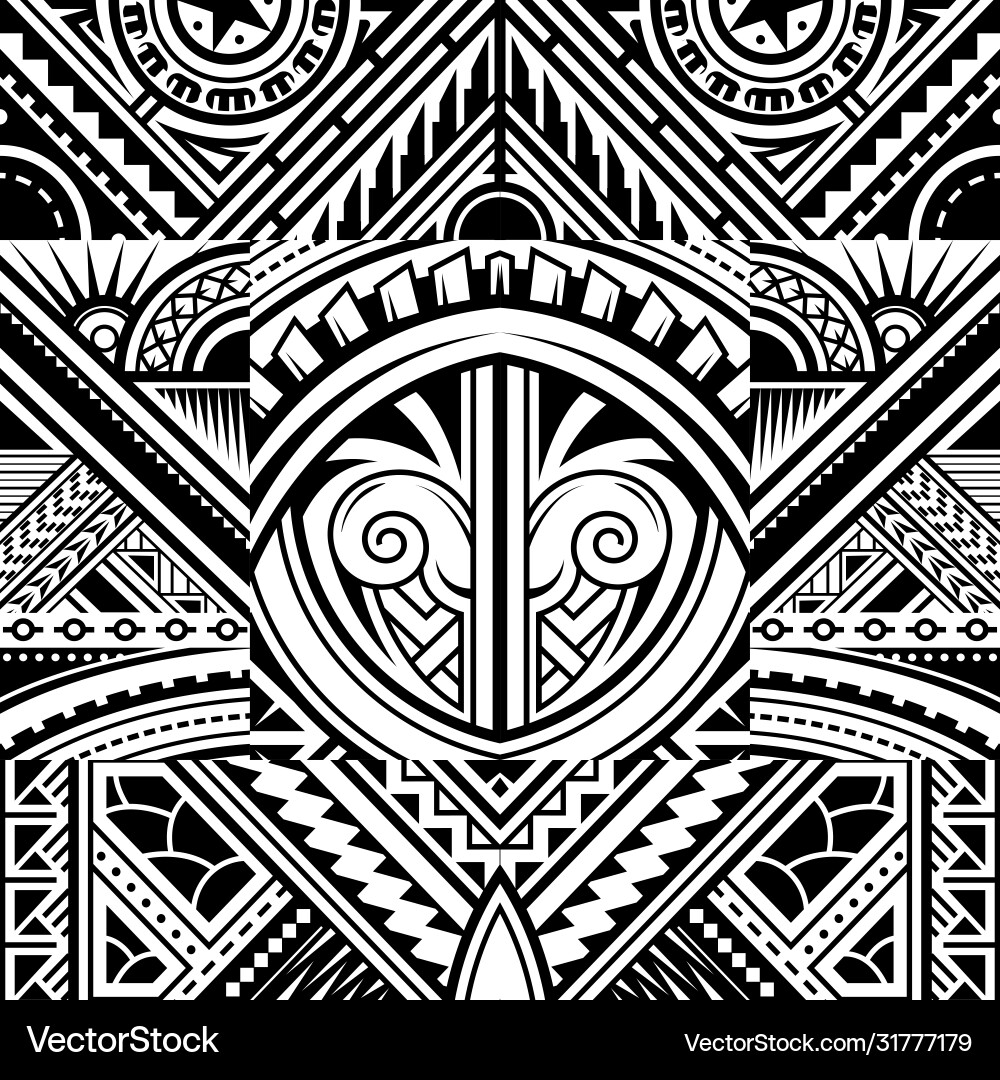 Polynesian style tribal tattoo pattern Royalty Free Vector