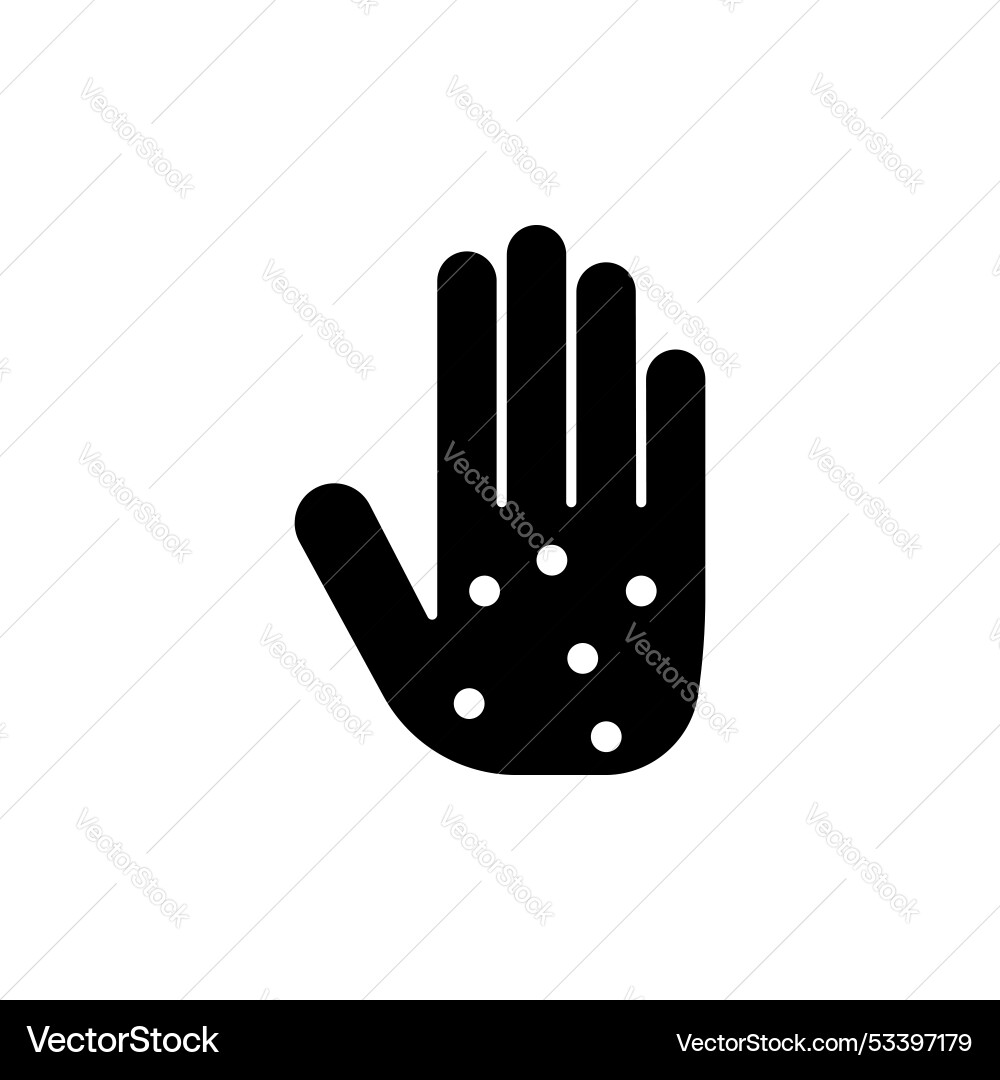 Rash hand line icon isolated on white background Vector Image