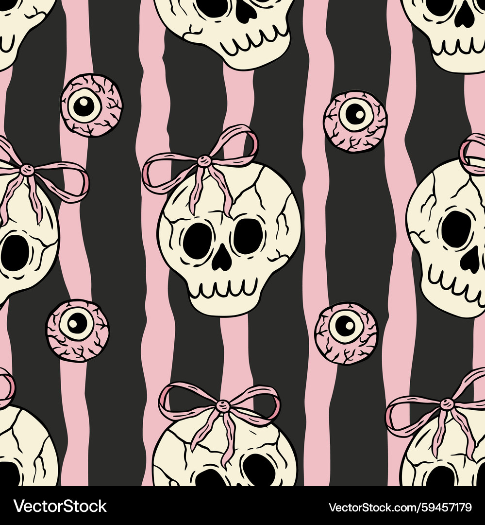 Retro halloween coquette seamless pattern Vector Image