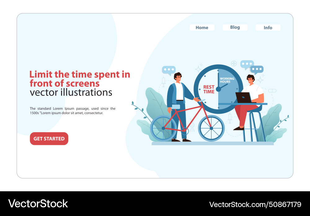 Screen time management a focused man Royalty Free Vector