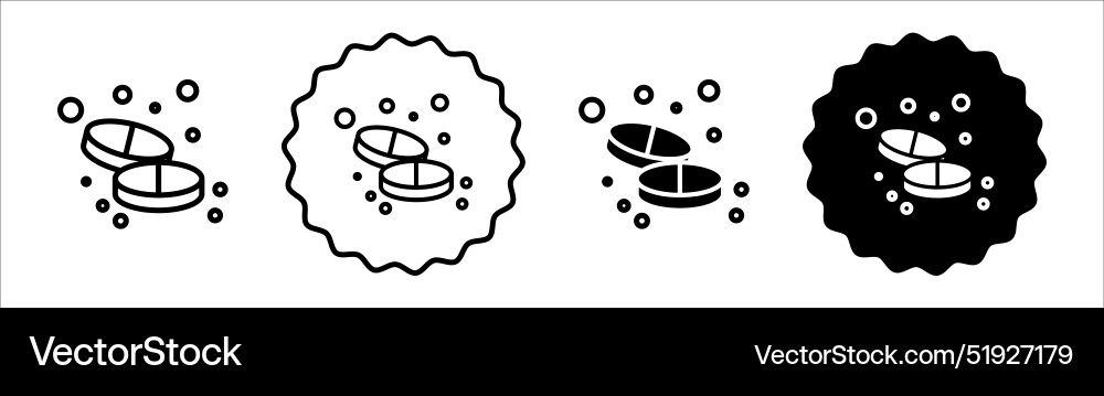 Soluble tablet icon symbol set collection Vector Image