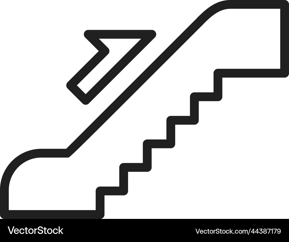 Upward staircase icon moving escalator lift Vector Image
