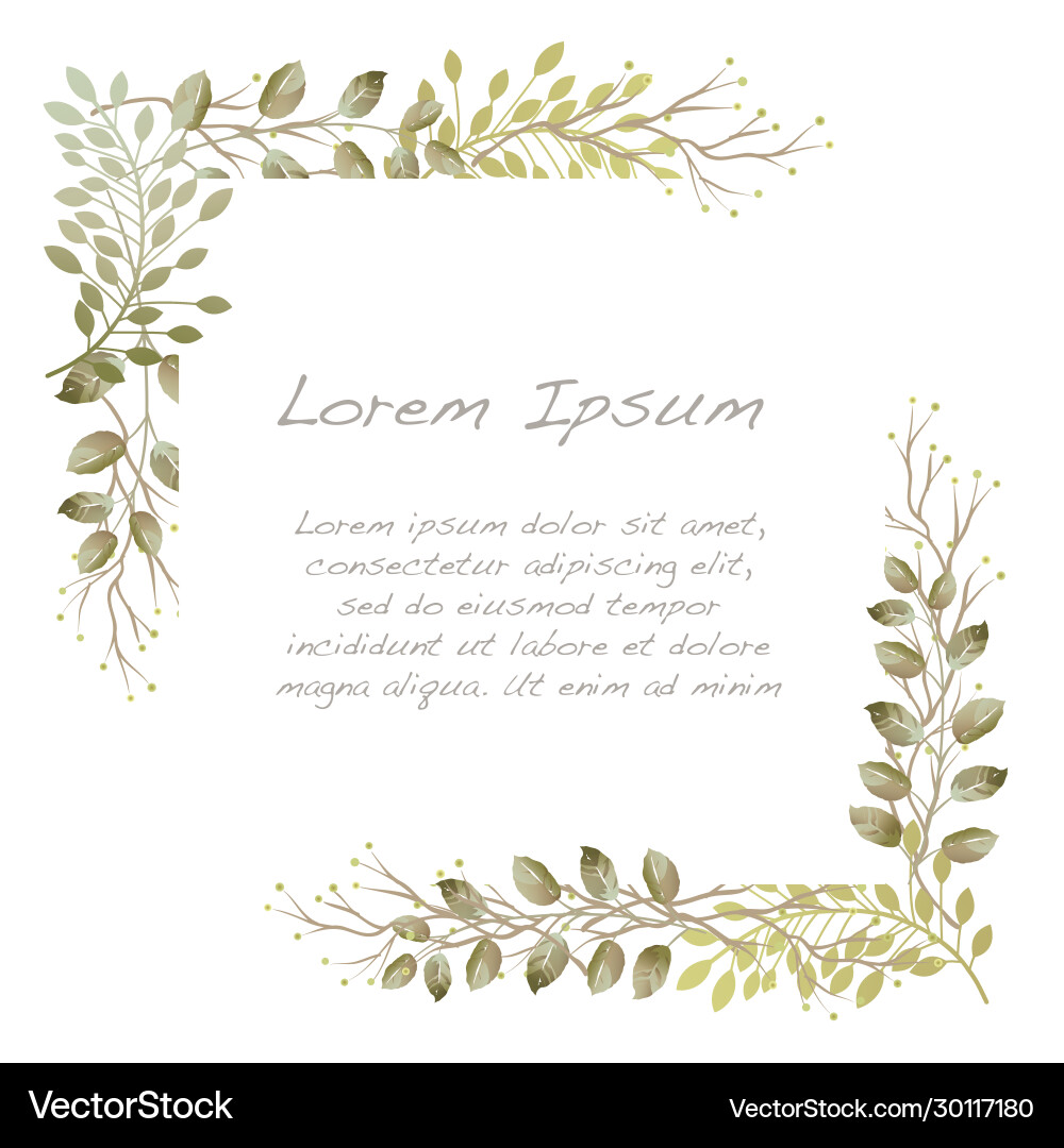 Botanical Watercolor Frame Royalty Free Vector Image