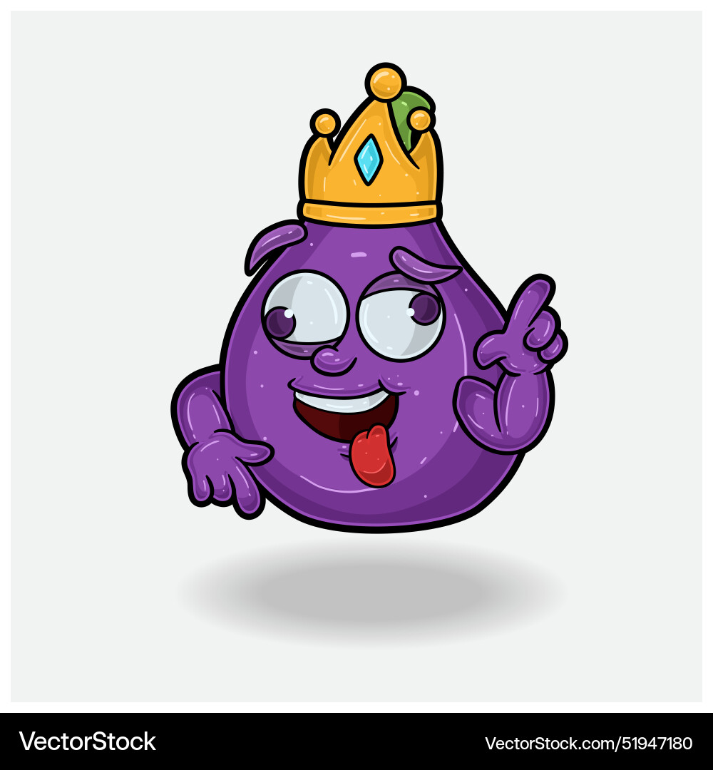 Fig fruit cartoon with crazy expression Royalty Free Vector