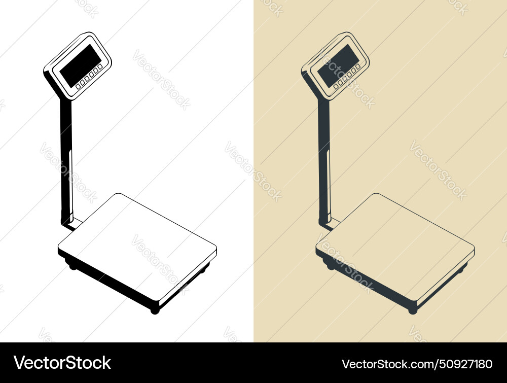 Industrial weighing scale Royalty Free Vector Image