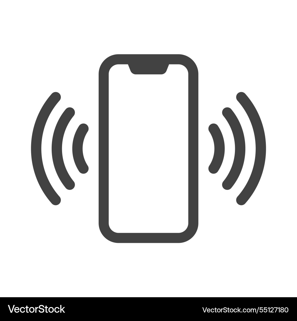 Line icon mobile phone vibrating ringing flat Vector Image