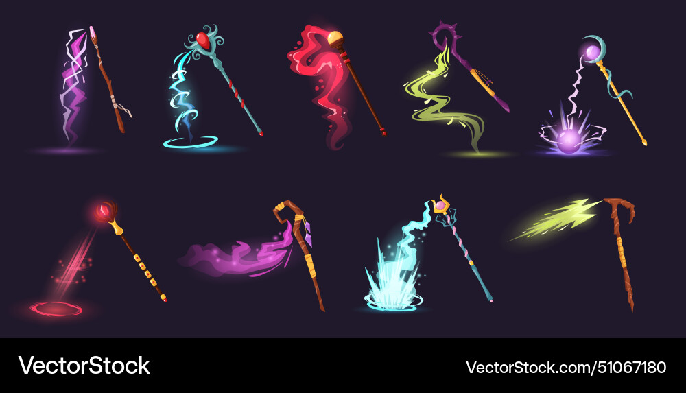 Vector Magic Magic Wand With Electric Discharge Effect - Download Free ...