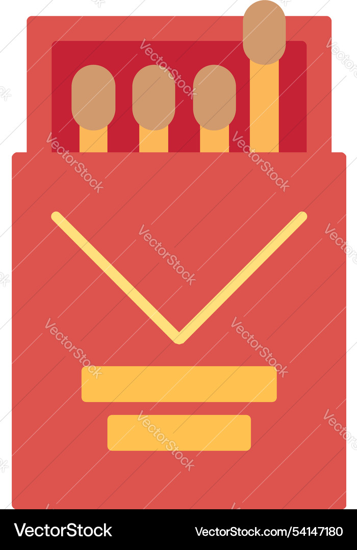 Match box flat icon design Royalty Free Vector Image