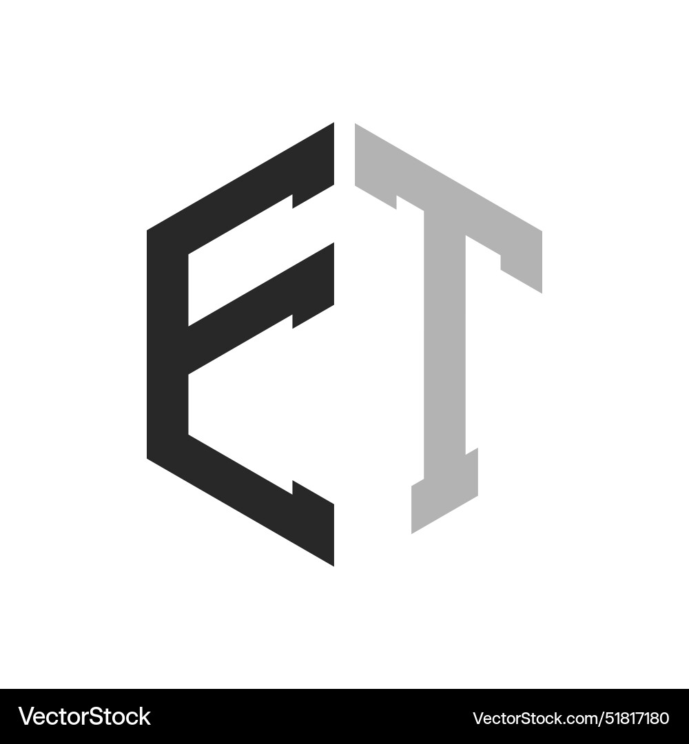 Modern unique hexagon letter et logo design Vector Image