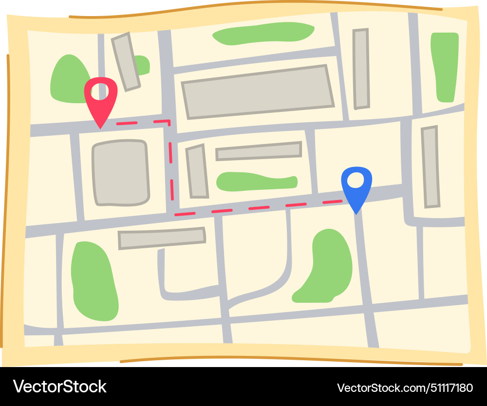 Navigation map cartoon Royalty Free Vector Image