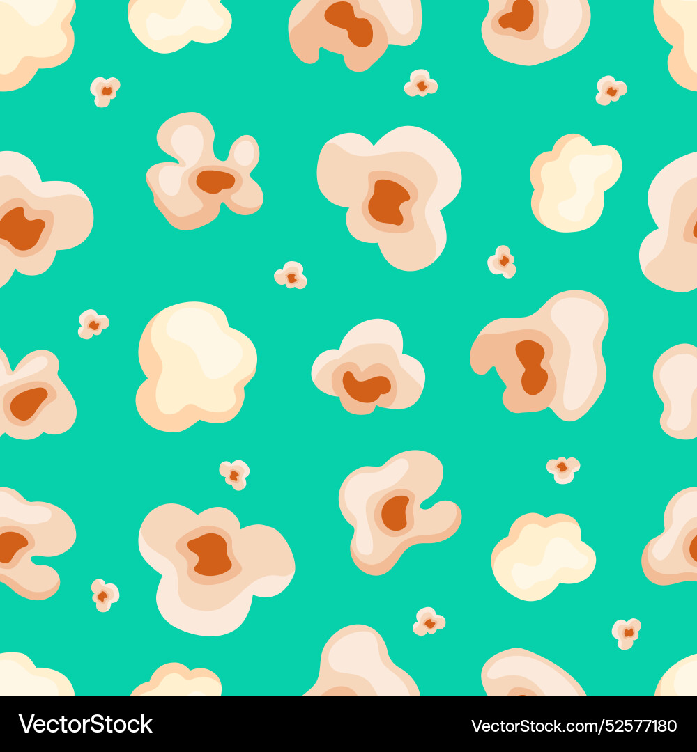 Popcorn seamless pattern butter popcorns pieces Vector Image