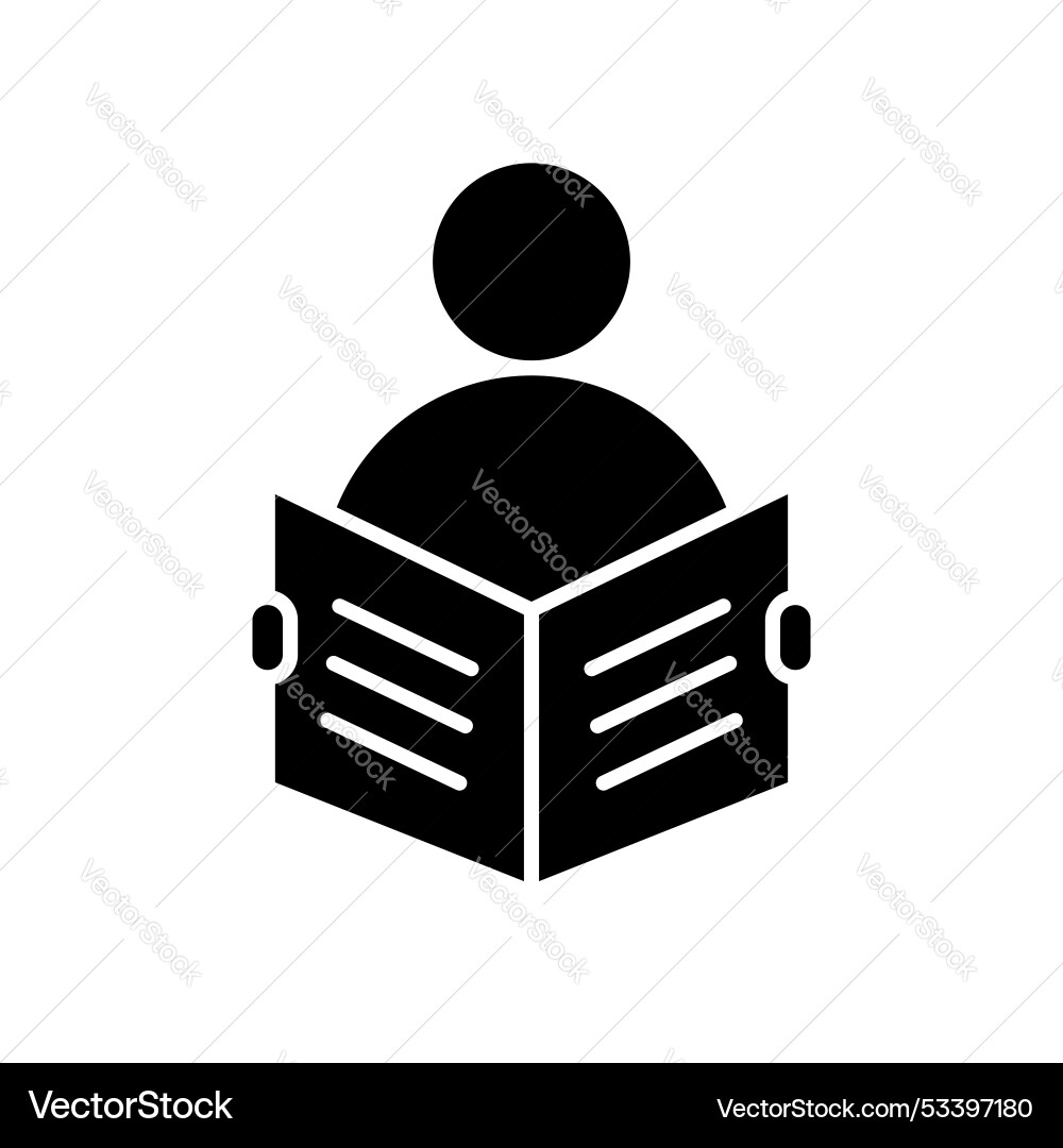 Reading line icon isolated on white background Vector Image