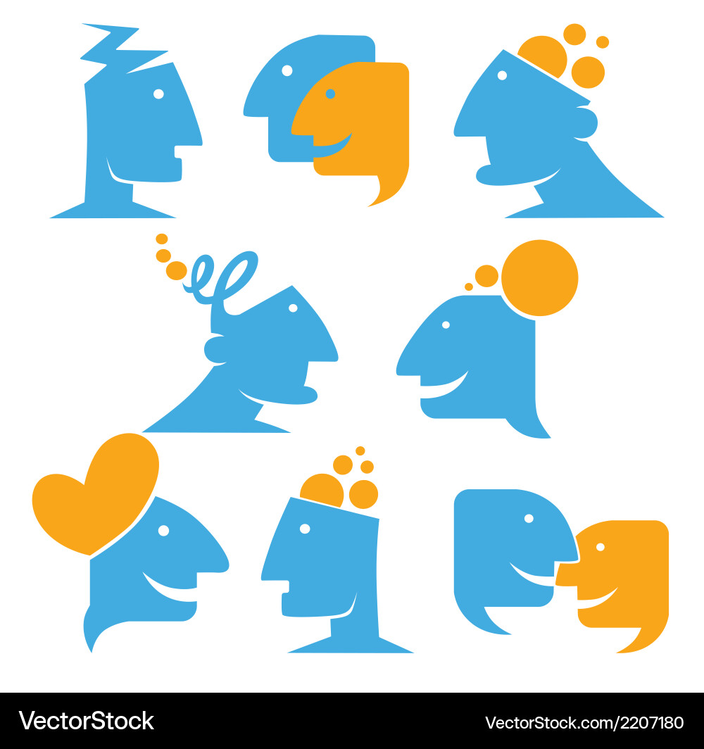 Talking and thinking Royalty Free Vector Image