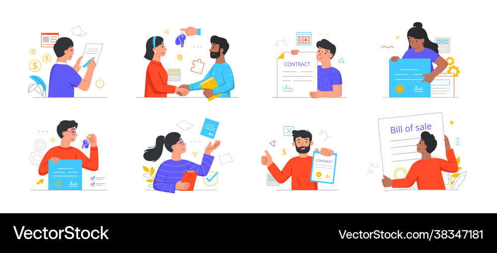 Bill sale licensing contract dealership Royalty Free Vector