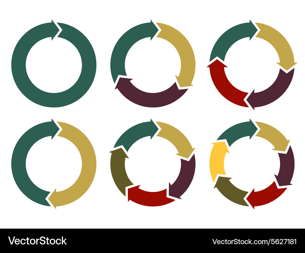 Circular Arrow Diagram Set Royalty Free Vector Image